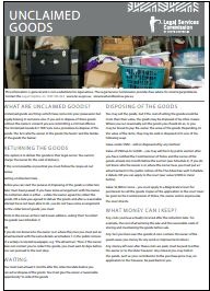 Unclaimed Goods Factsheet-Legal Services Commission SA